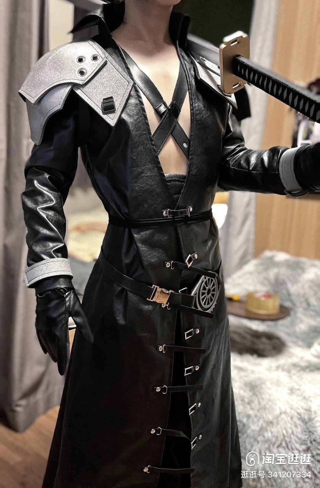 FF7 VII Remake Black Suit Cosplay Men Halloween Cosplay Halloween ...