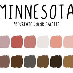 Procreate Color Palette - 50 States - Minnesota - Etsy