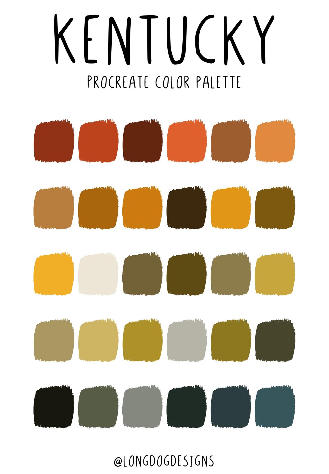 Procreate Color Palette - 50 States - Kentucky - Etsy