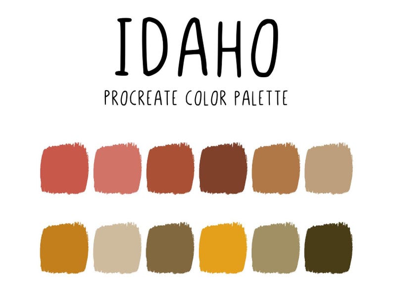 Procreate Color Palette - 50 States - Idaho - Etsy