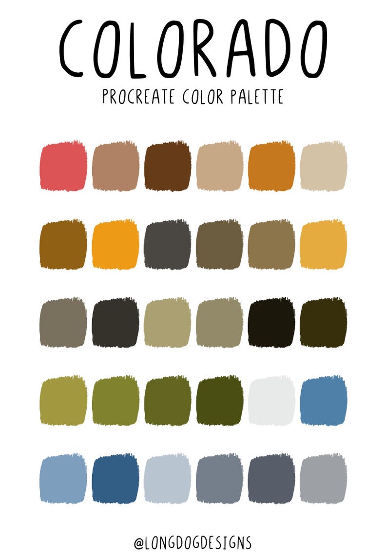 Procreate Color Palette - 50 States - Colorado - Etsy