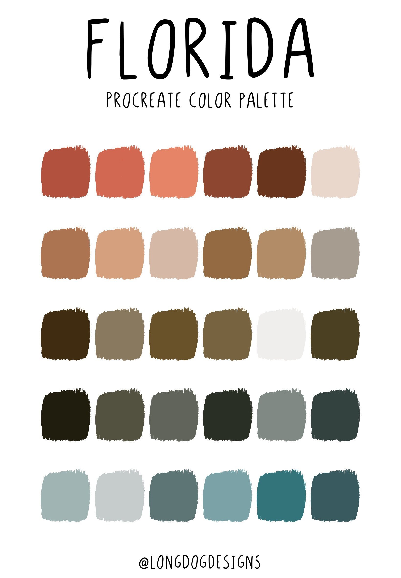 Procreate Color Palette 50 States Florida - Etsy