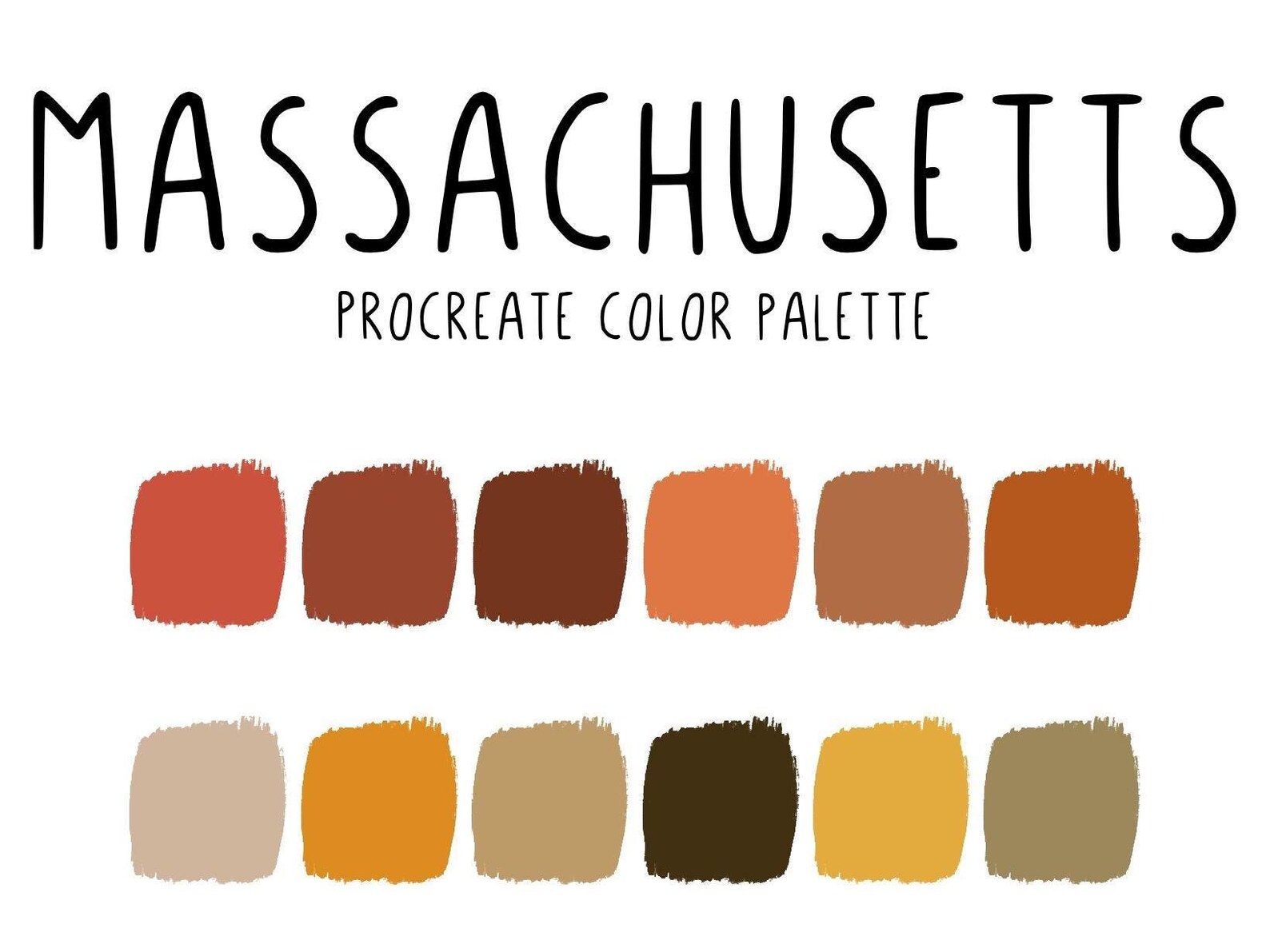 Procreate Color Palette - 50 States - Massachusetts - Etsy