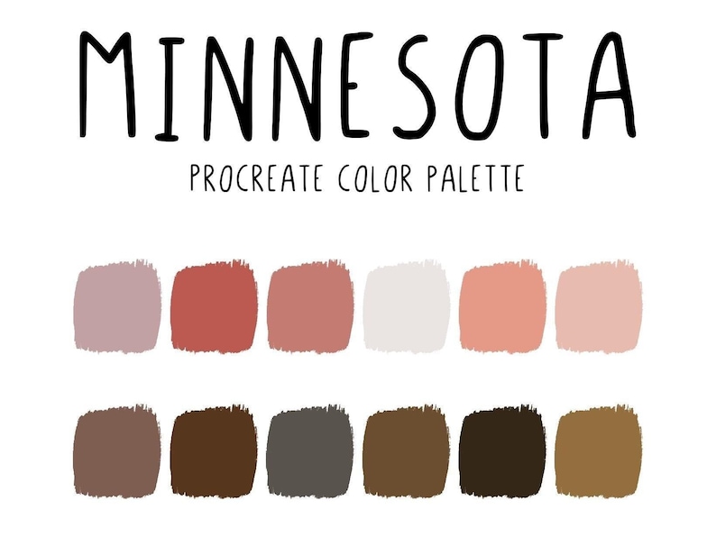 Procreate Color Palette - 50 States - Minnesota - Etsy