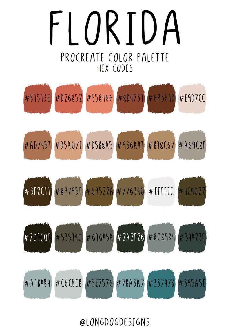 Procreate Color Palette - 50 States - Florida - Etsy