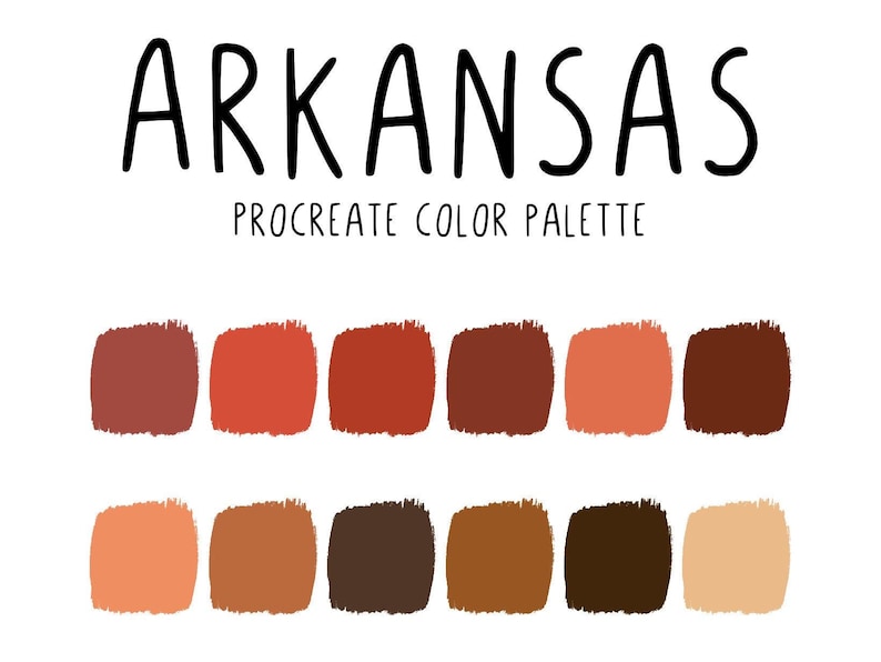 Procreate Color Palette - 50 States - Arkansas - Etsy