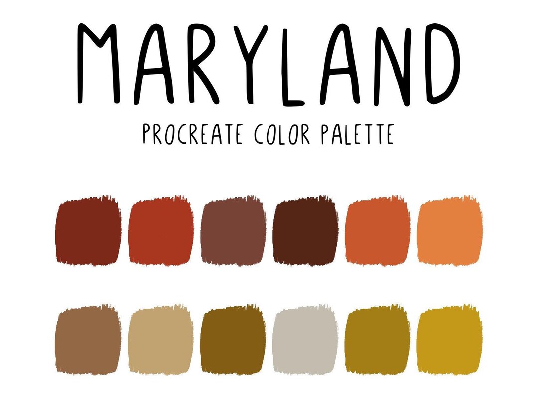 Procreate Color Palette - 50 States - Maryland - Etsy