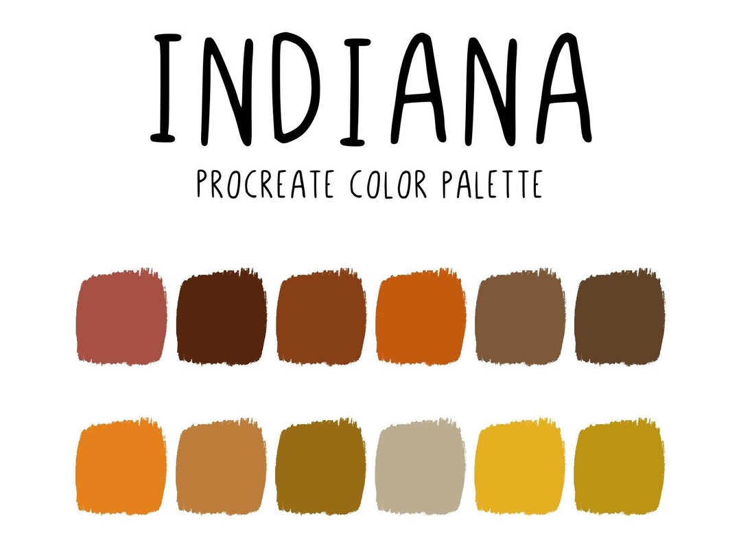 Procreate Color Palette - 50 States - Indiana - Etsy