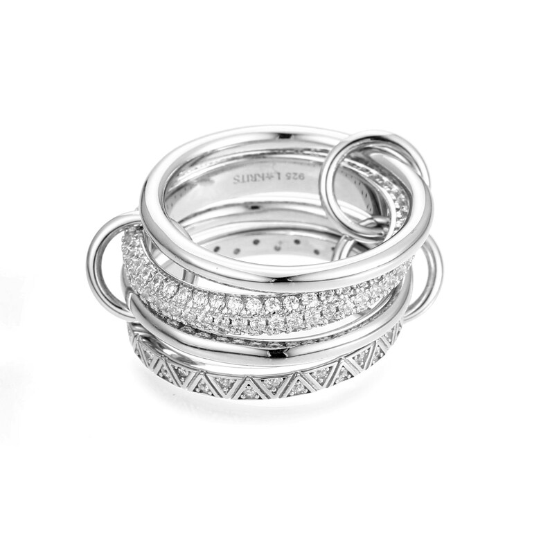 The Four Linked Ring - Four Connected Rings in Real 925 Silver for ...