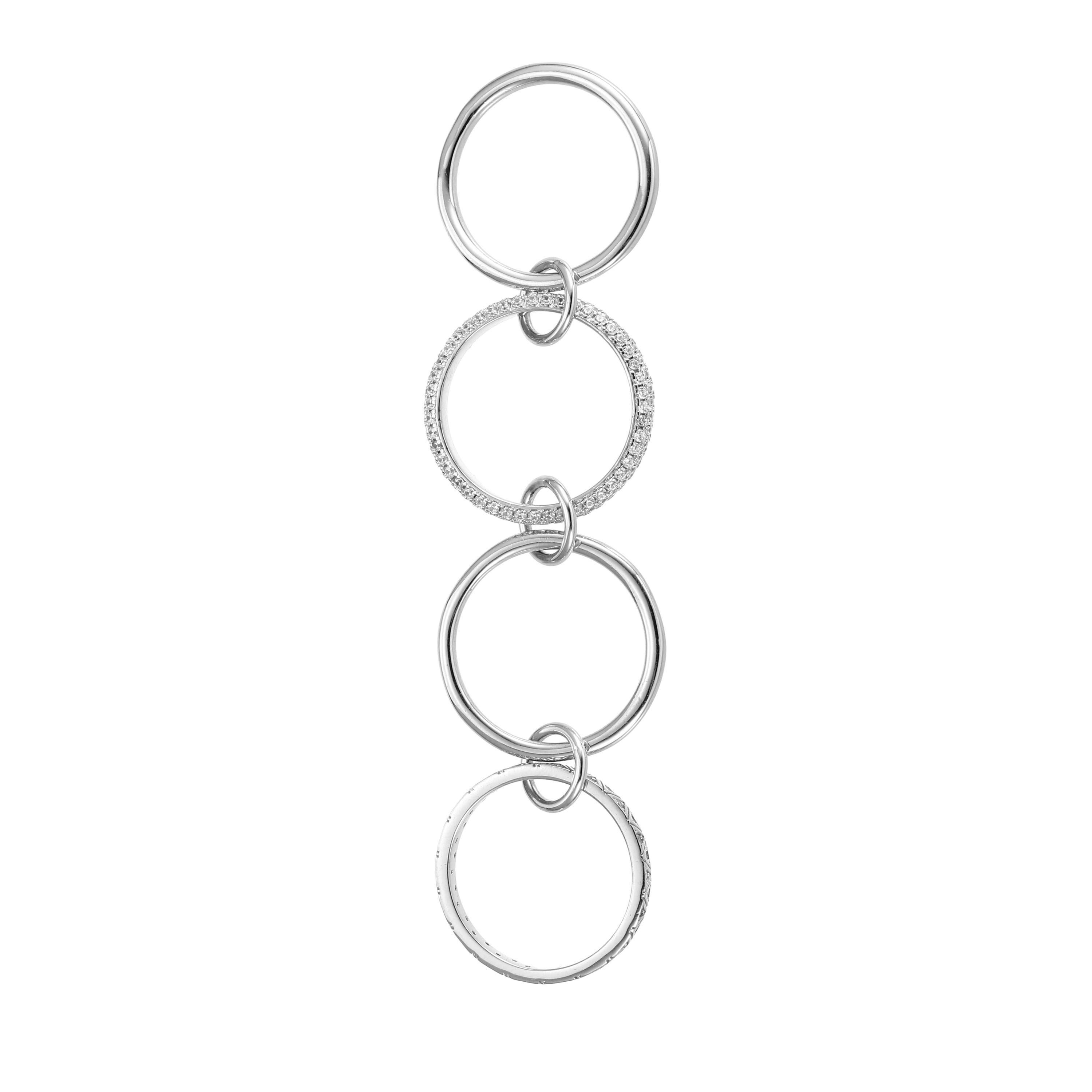 The Four Linked Ring - Four Connected Rings in Real 925 Silver for ...