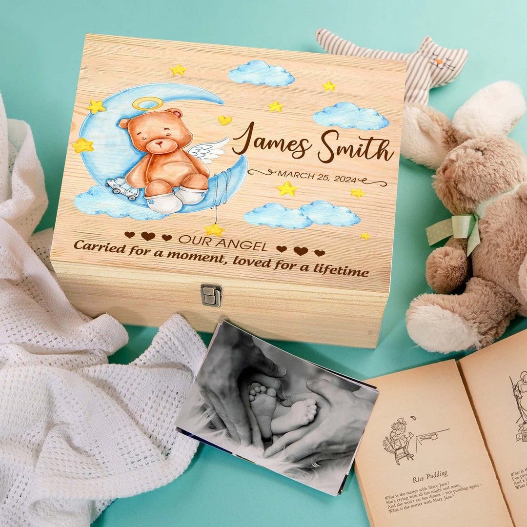 Personalized Baby Loss Memorial Wood Box, in Memory of Child Gift ...