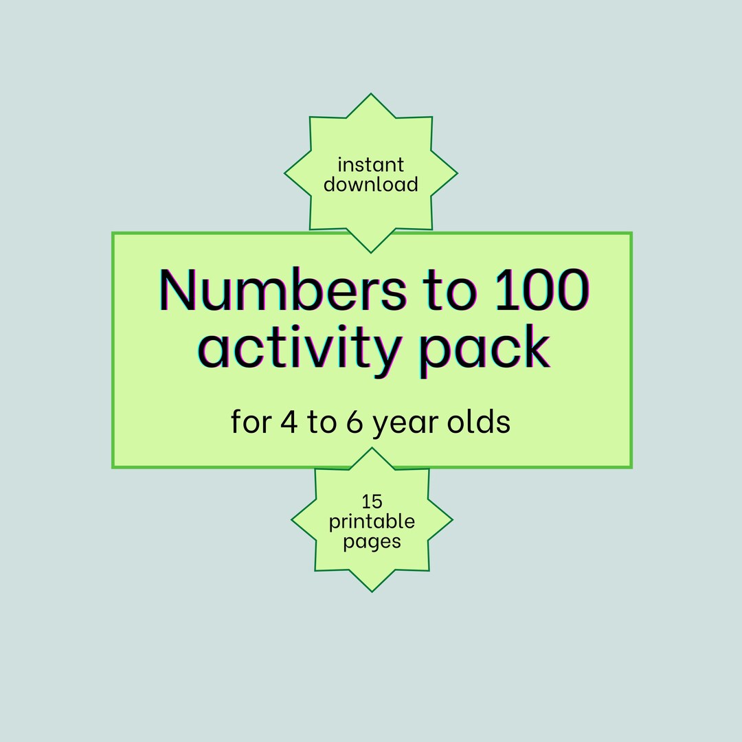 Numbers 1 to 100 Activity Pack for 5 – 6 Year Olds - Etsy