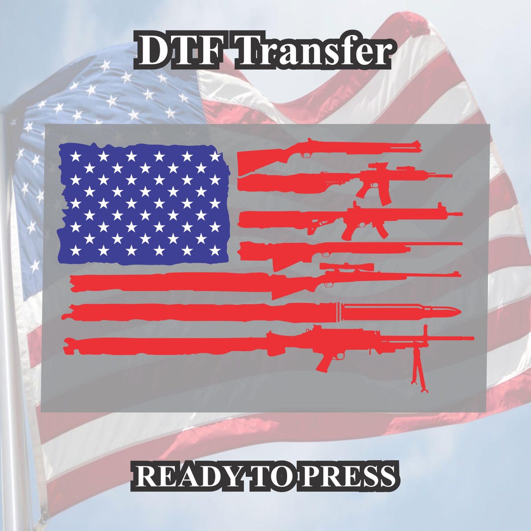 American Flag Patriotic Design DTF. Ready to Press, Heat Transfer, Gift ...