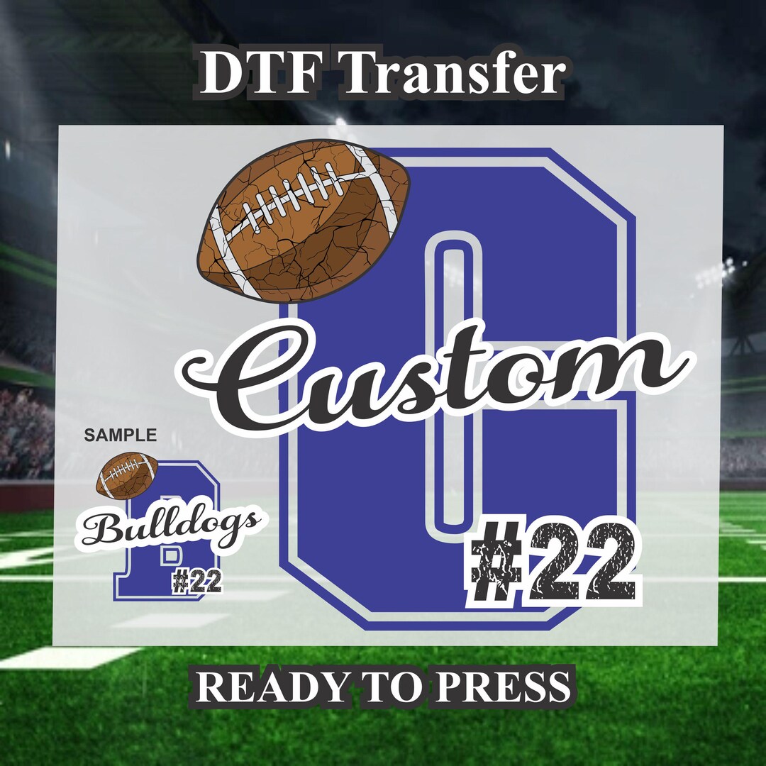Custom Football Transfer Design DTF. Ready to Press, Heat Transfer ...