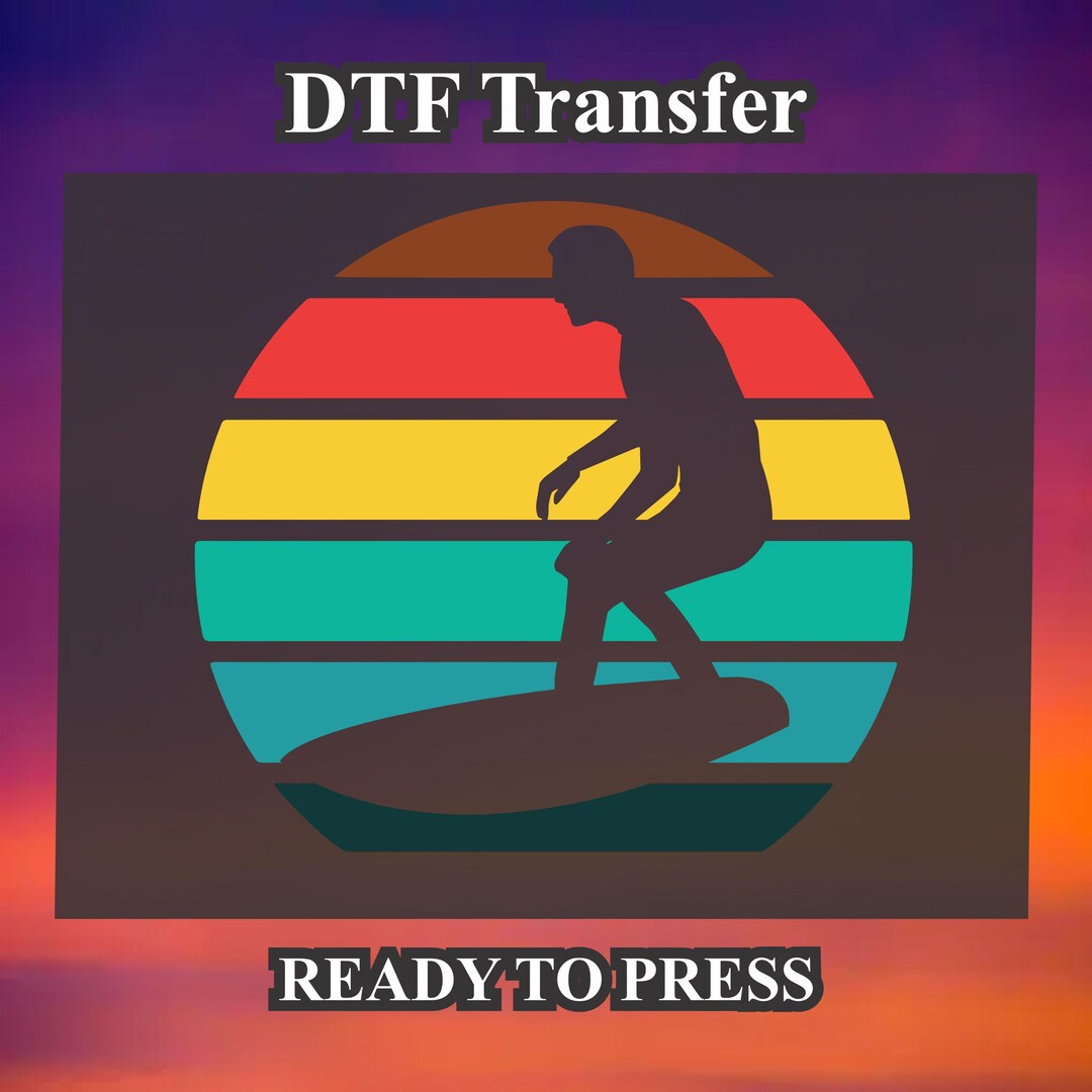Retro Surfing Design DTF. Ready to Press, Heat Transfer, Gift for Her ...