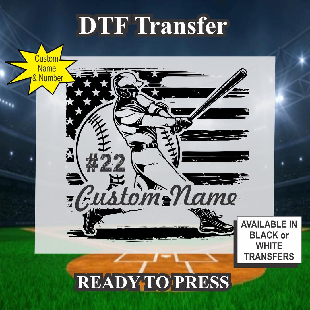Custom Baseball Transfer Design DTF. Ready to Press, Heat Transfer ...
