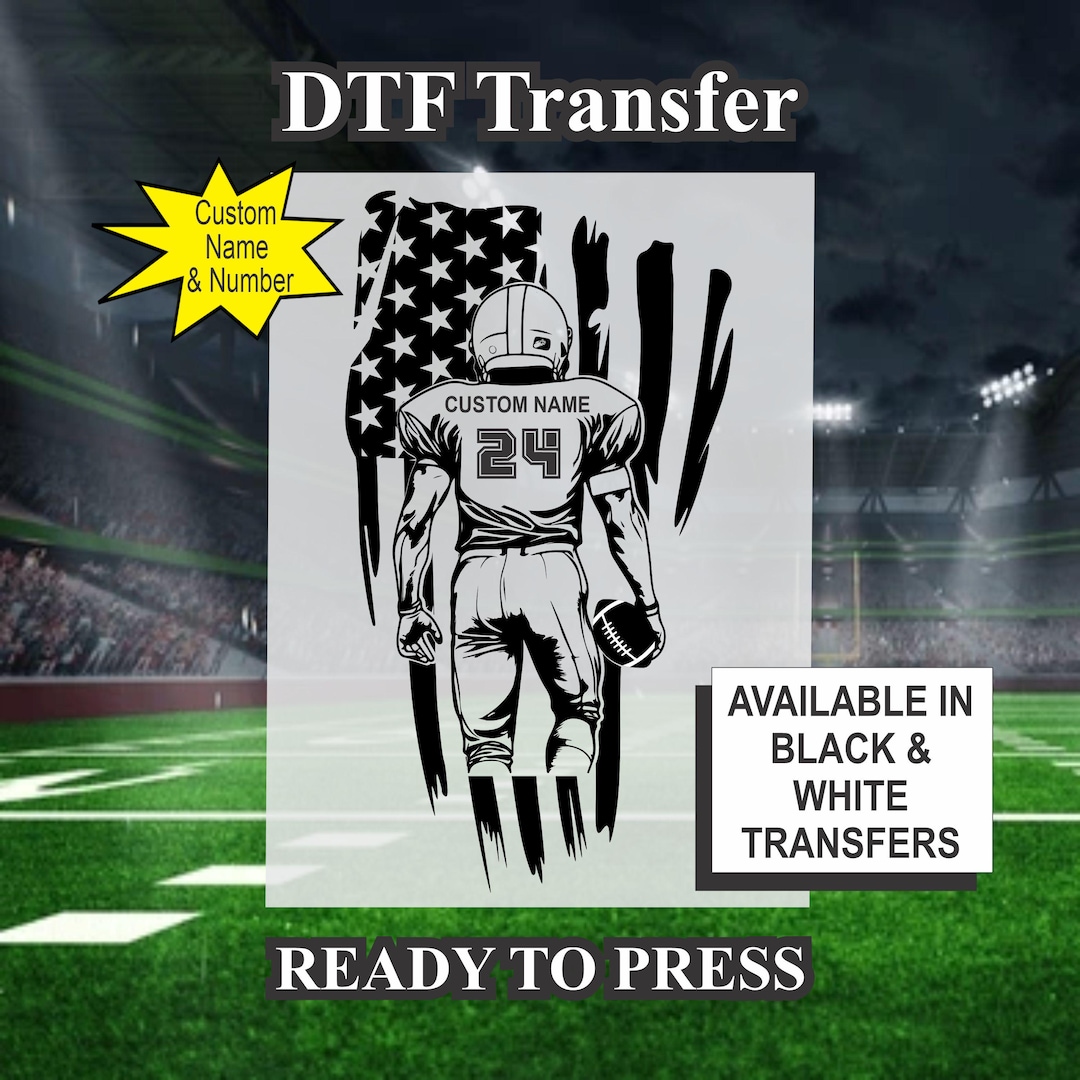 Custom Football Transfer Design DTF. Ready to Press, Heat Transfer ...