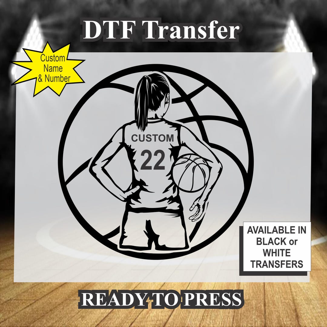 Custom Girl Basketball Transfer Design DTF. Ready to Press, Heat ...