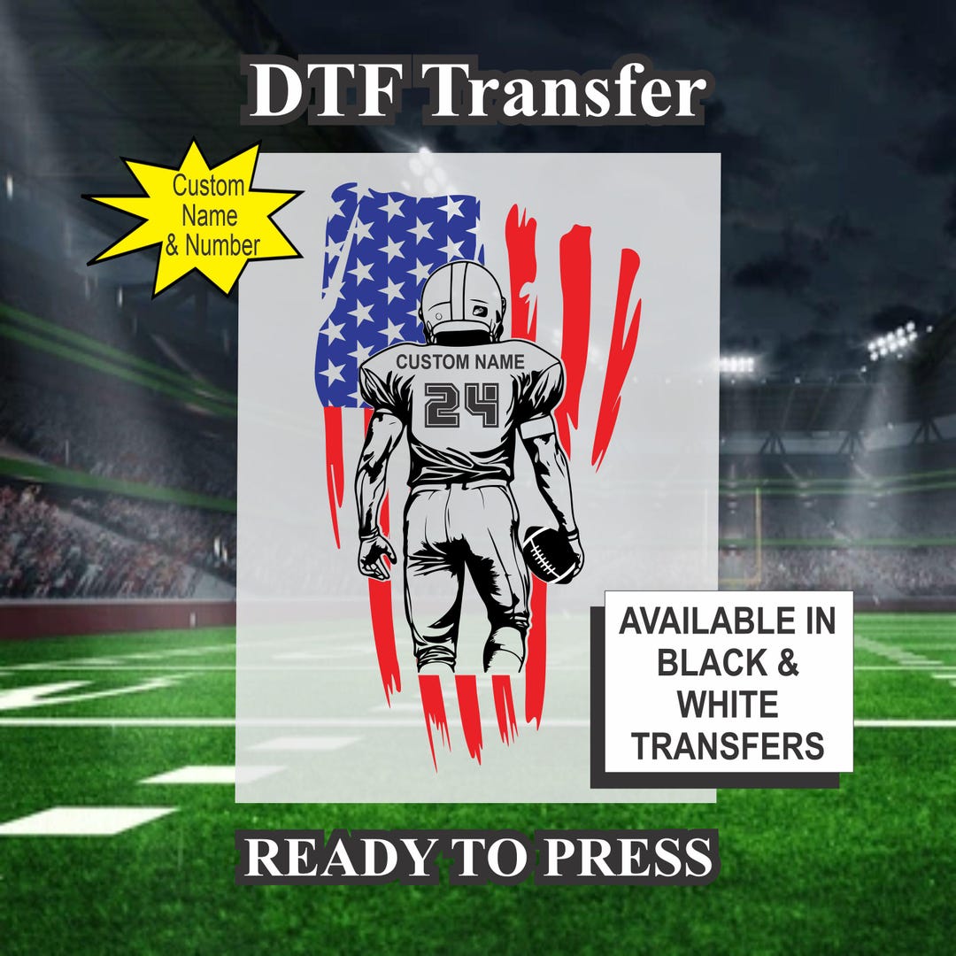 Custom Football Transfer Design DTF. Ready to Press, Heat Transfer ...