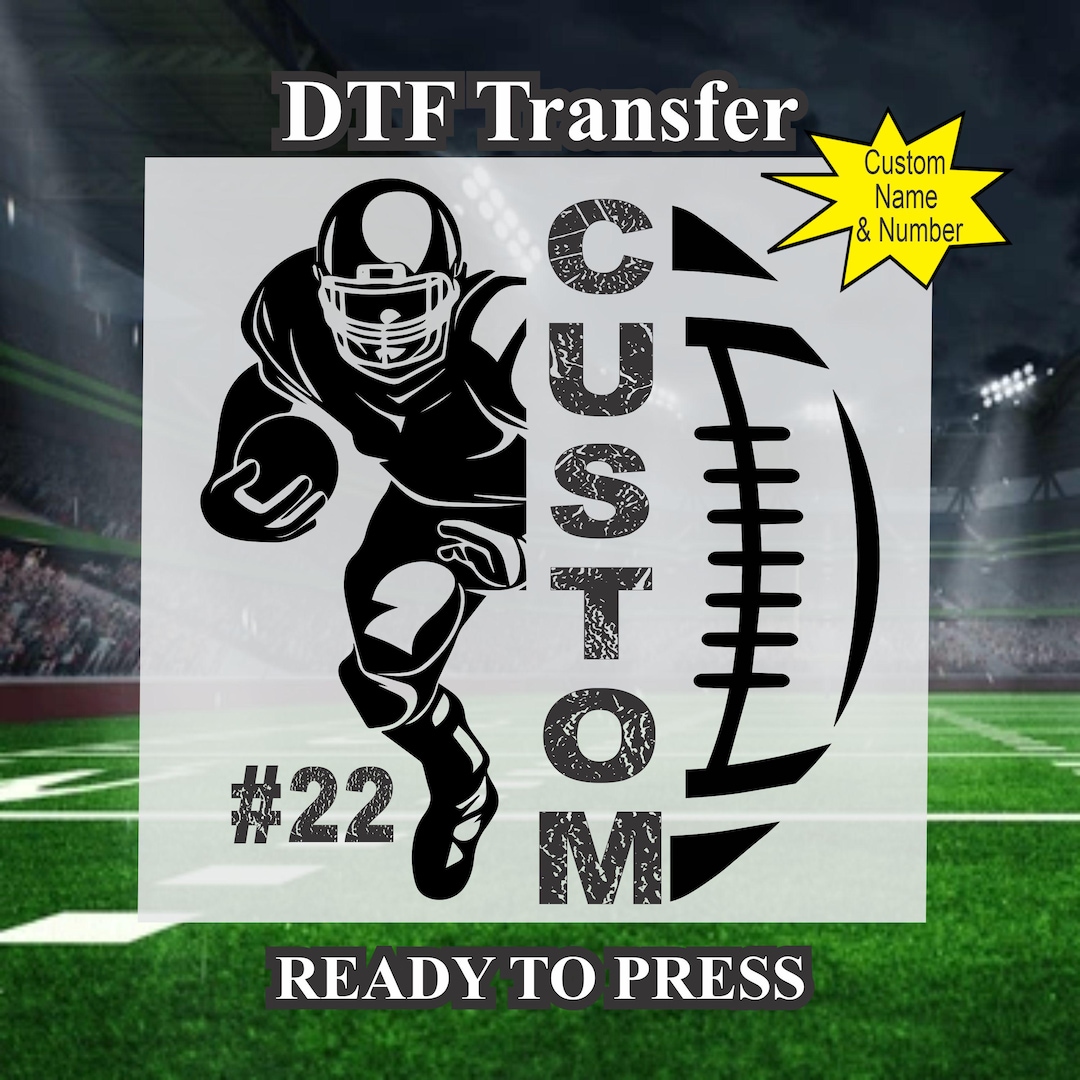 Custom Football Transfer Design DTF. Ready to Press, Heat Transfer ...