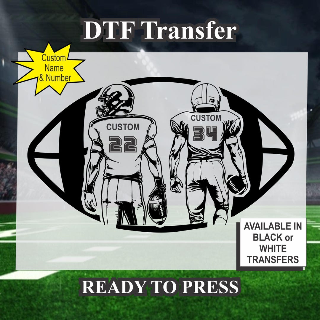 Custom Football Transfer Design DTF. Ready to Press, Heat Transfer ...