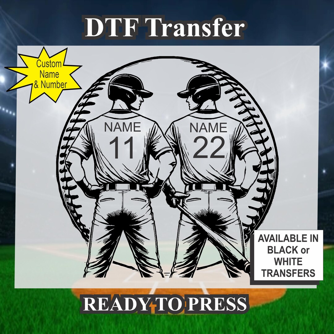 Custom Baseball Transfer Design DTF. Ready to Press, Heat Transfer ...