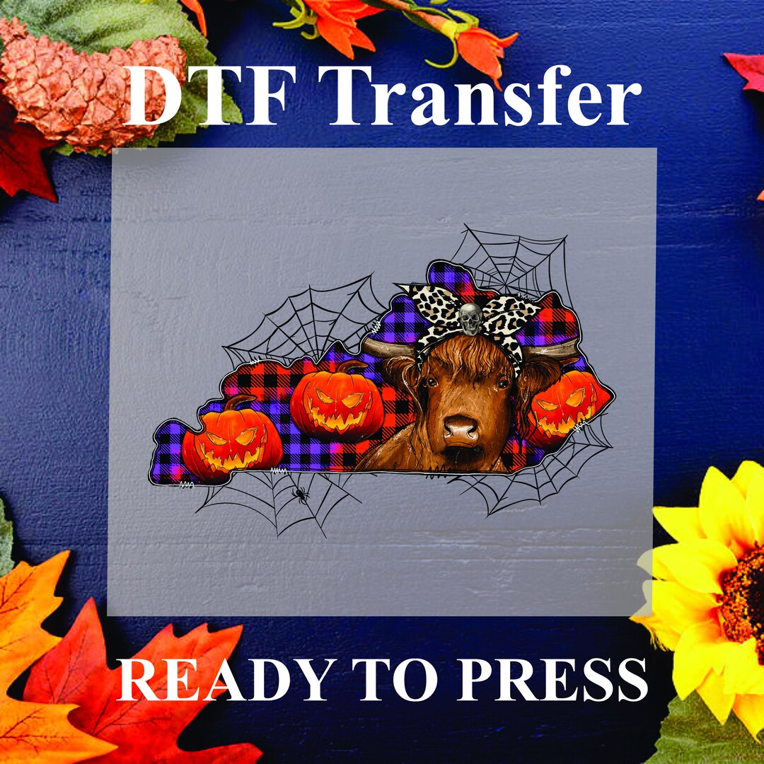 Cow Autumn Fall Design DTF. Ready to Press, Heat Transfer, Fall Season ...