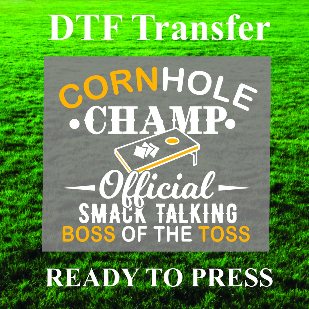 Cornhole Champ Cornhole Design DTF. Ready to Press, Heat Transfer, Gift ...