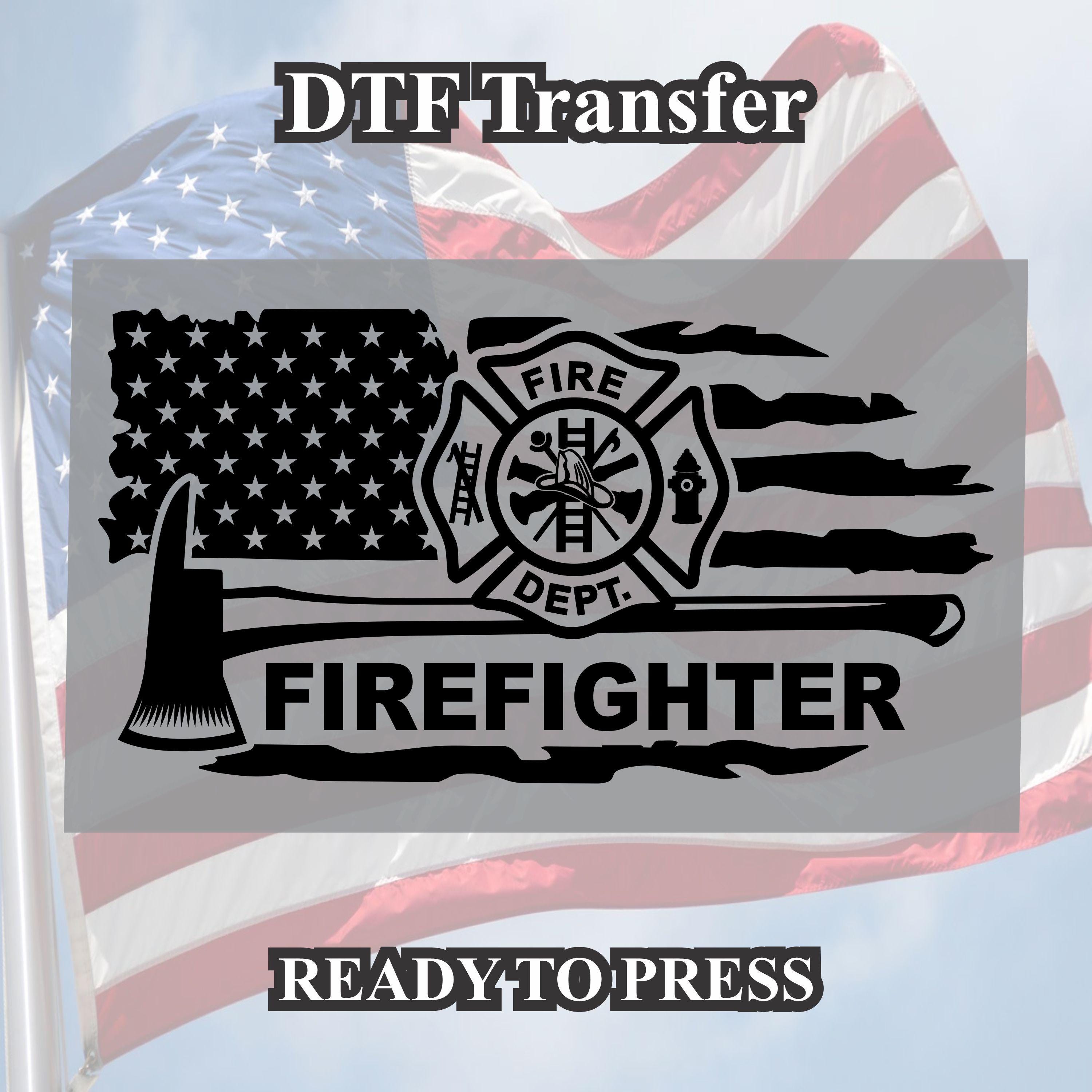 USA Flag Firefighter Patriotic Design DTF. Ready to Press, Heat ...