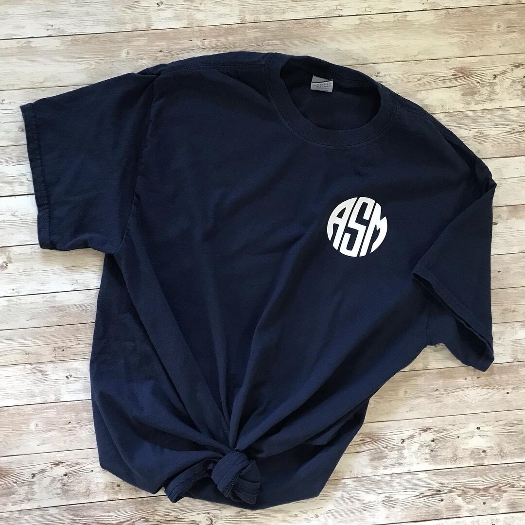 Monogram T-shirt, Initials T-shirt, Monogrammed T-shirt, Personalized ...