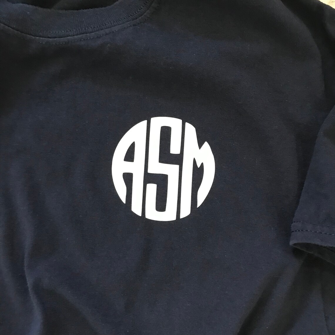 Monogram T-shirt, Initials T-shirt, Monogrammed T-shirt, Personalized ...