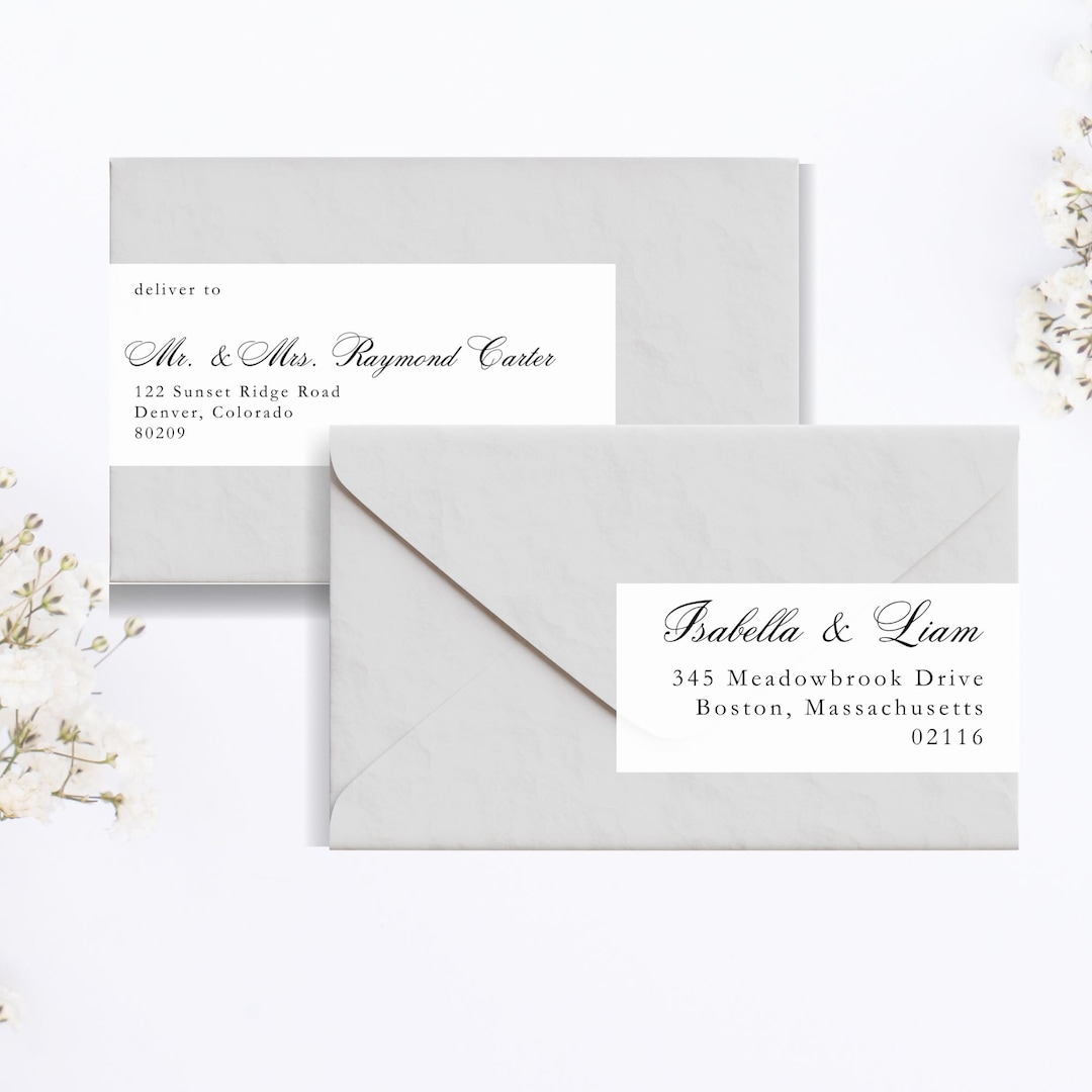 Address Label Wrap | Minimalist Wrap Around Address Labels Template ...