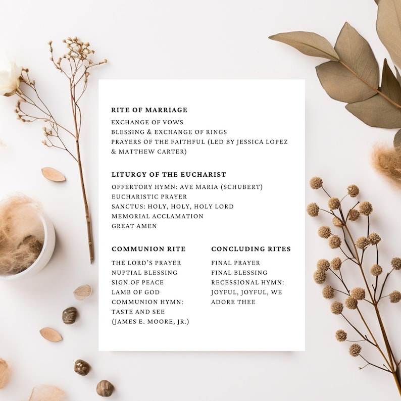 Catholic Wedding Program Template | Catholic Wedding Ceremony | Church ...