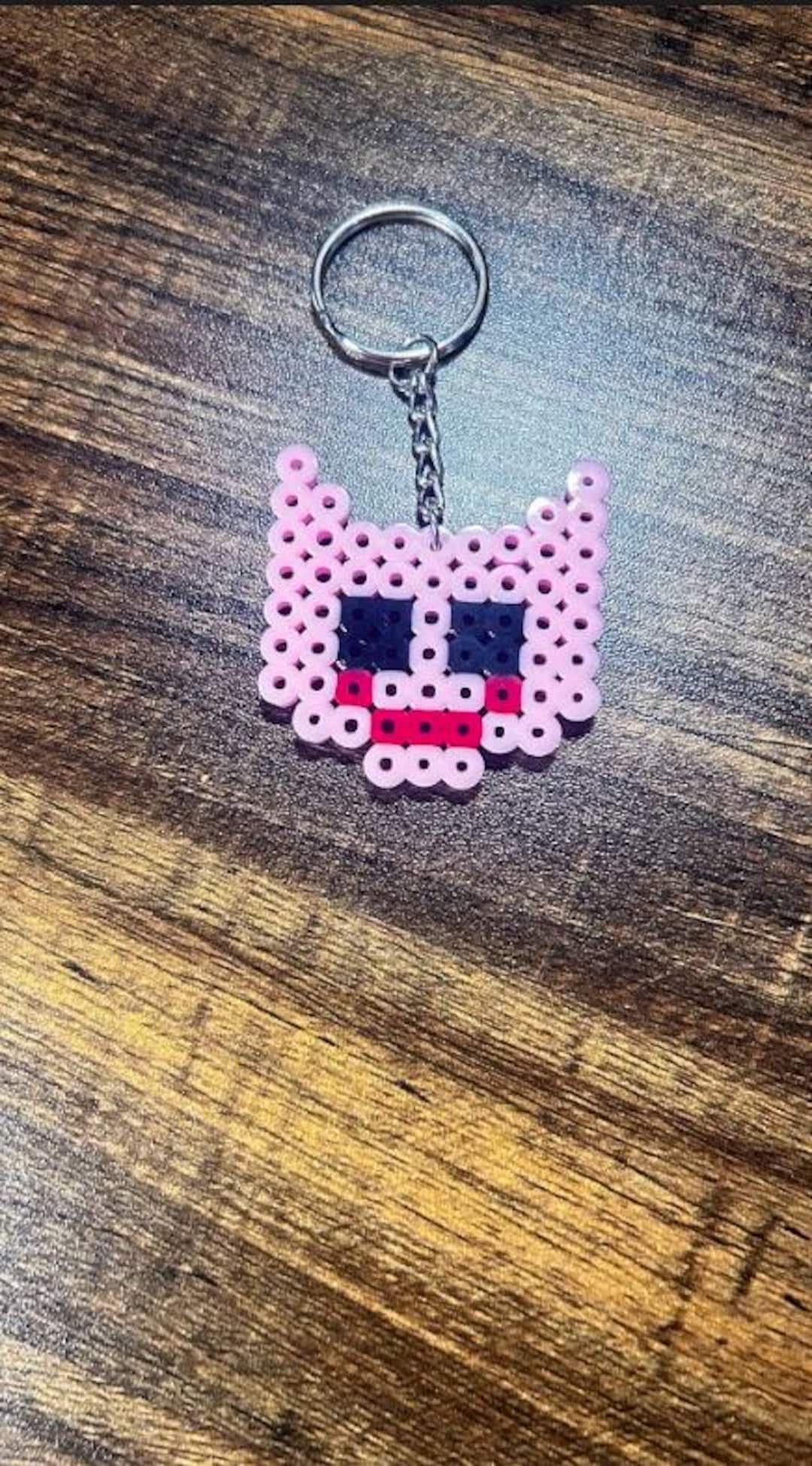 Pink TV Show Character Perler Bead Keychain - Etsy
