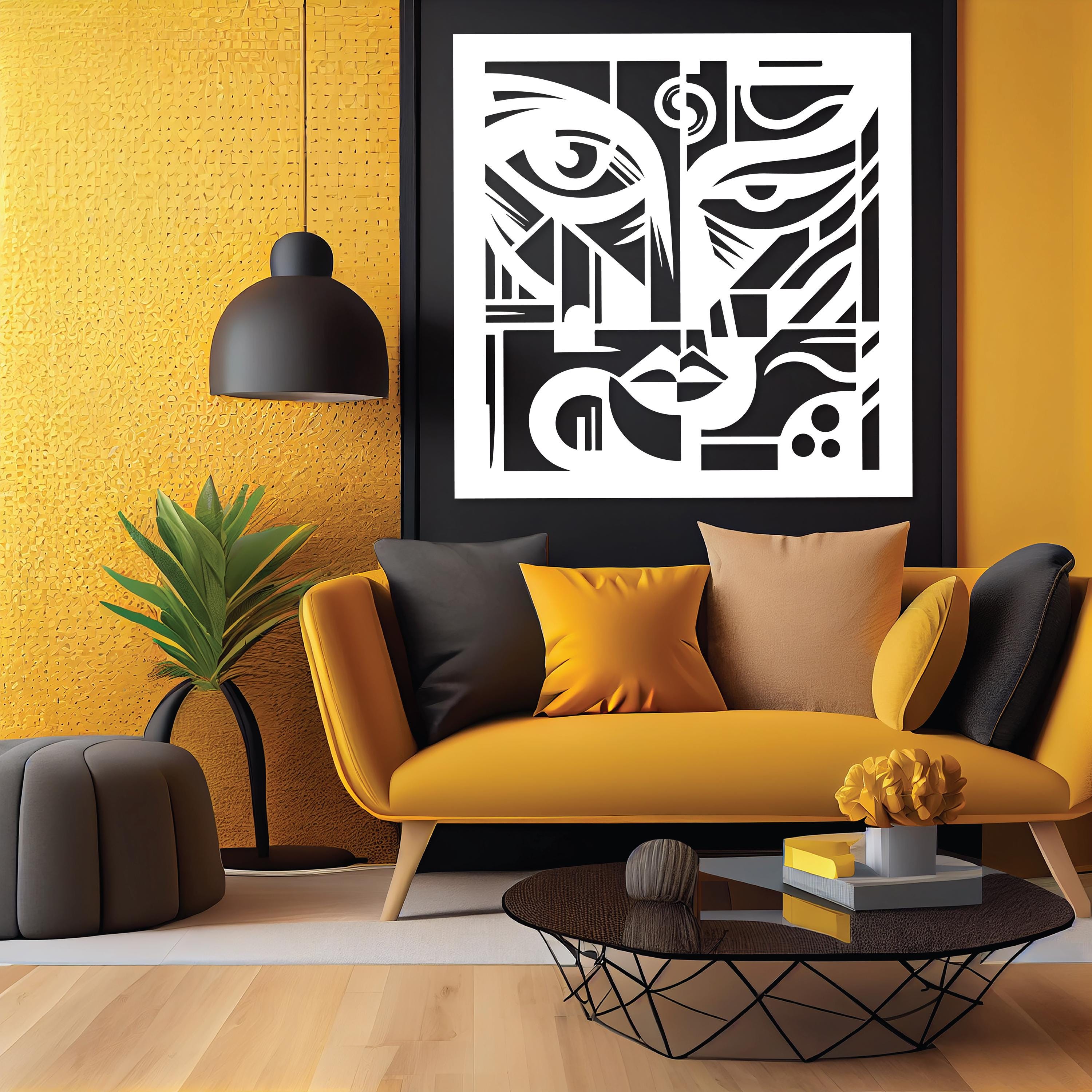Cubism-themed Laser Cut Files , Geometric & Abstract Digital Art, Faces ...