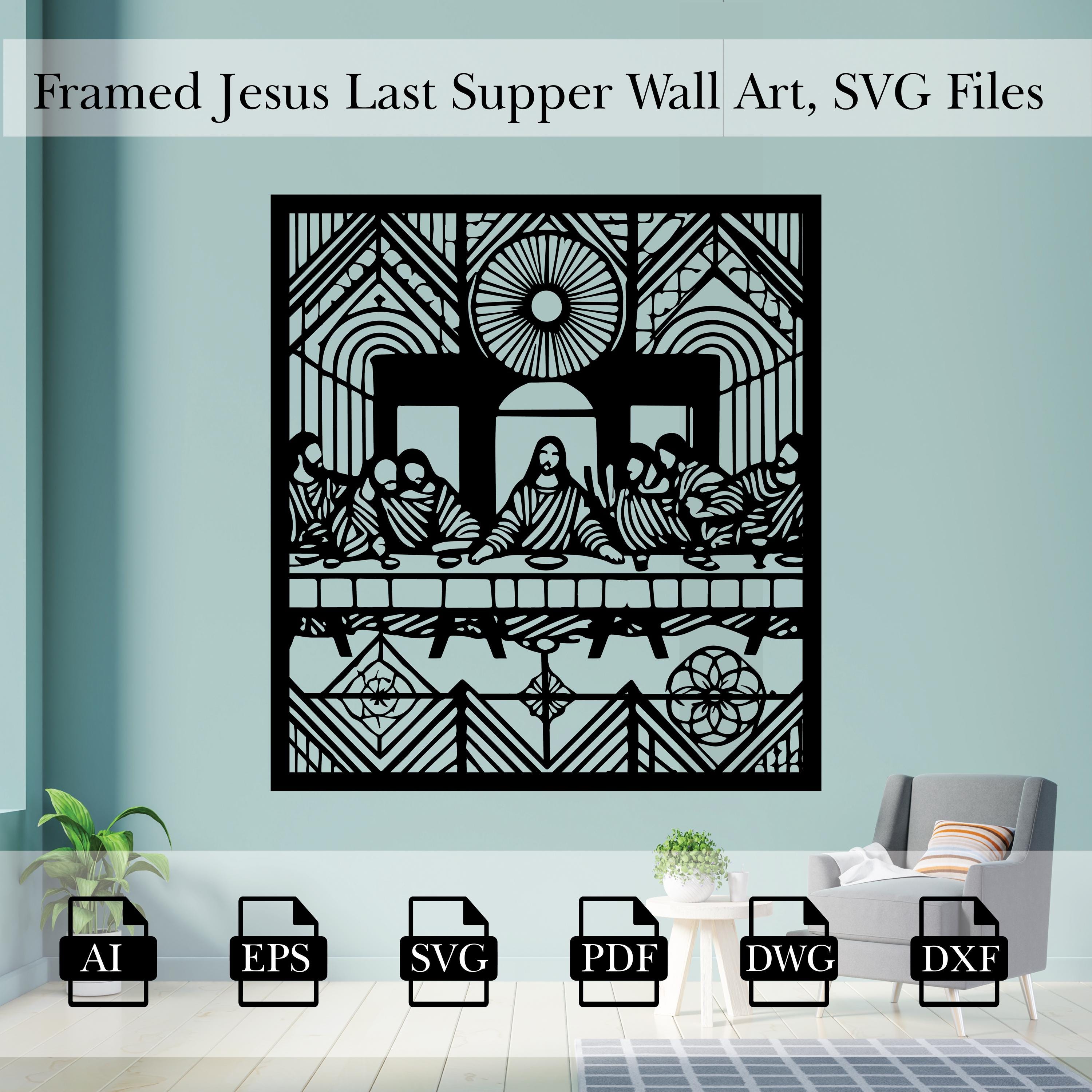 Framed Jesus Last Supper Wall Art, by Leonardo Da Vinci, Modern Wall ...