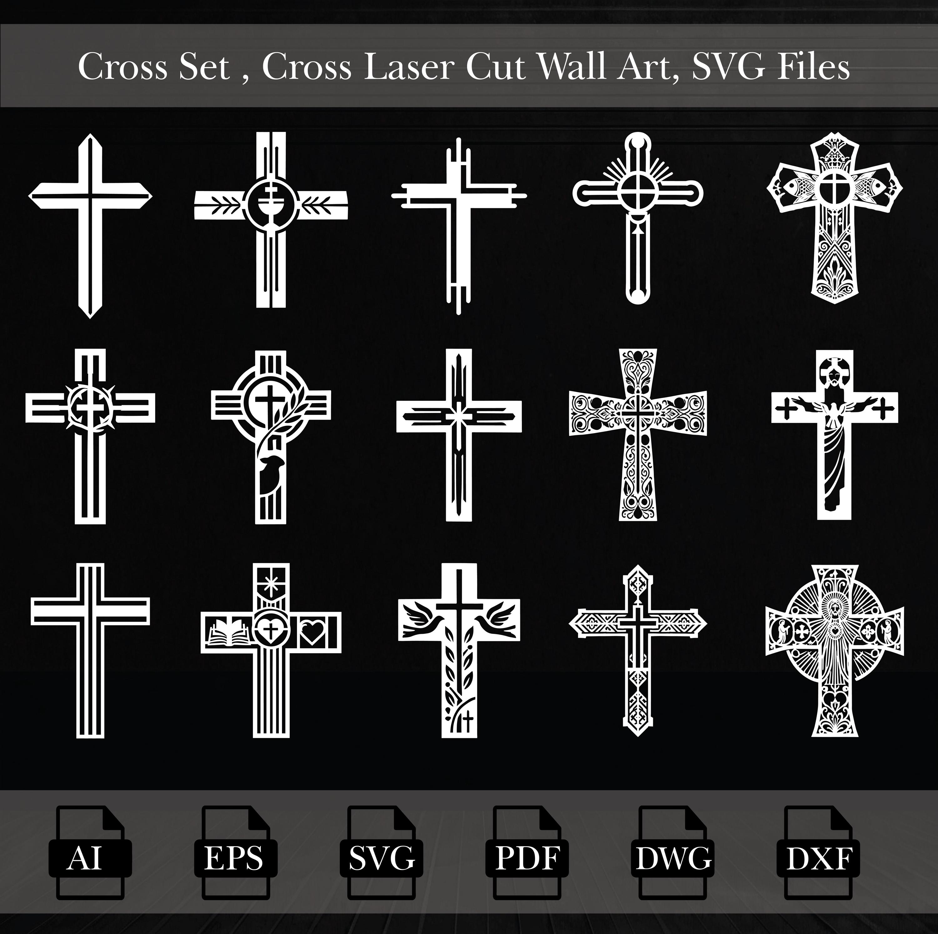 Jesus Christ Laser Cut Files,modern Cross Wall Art,cross Cnc Files Set ...