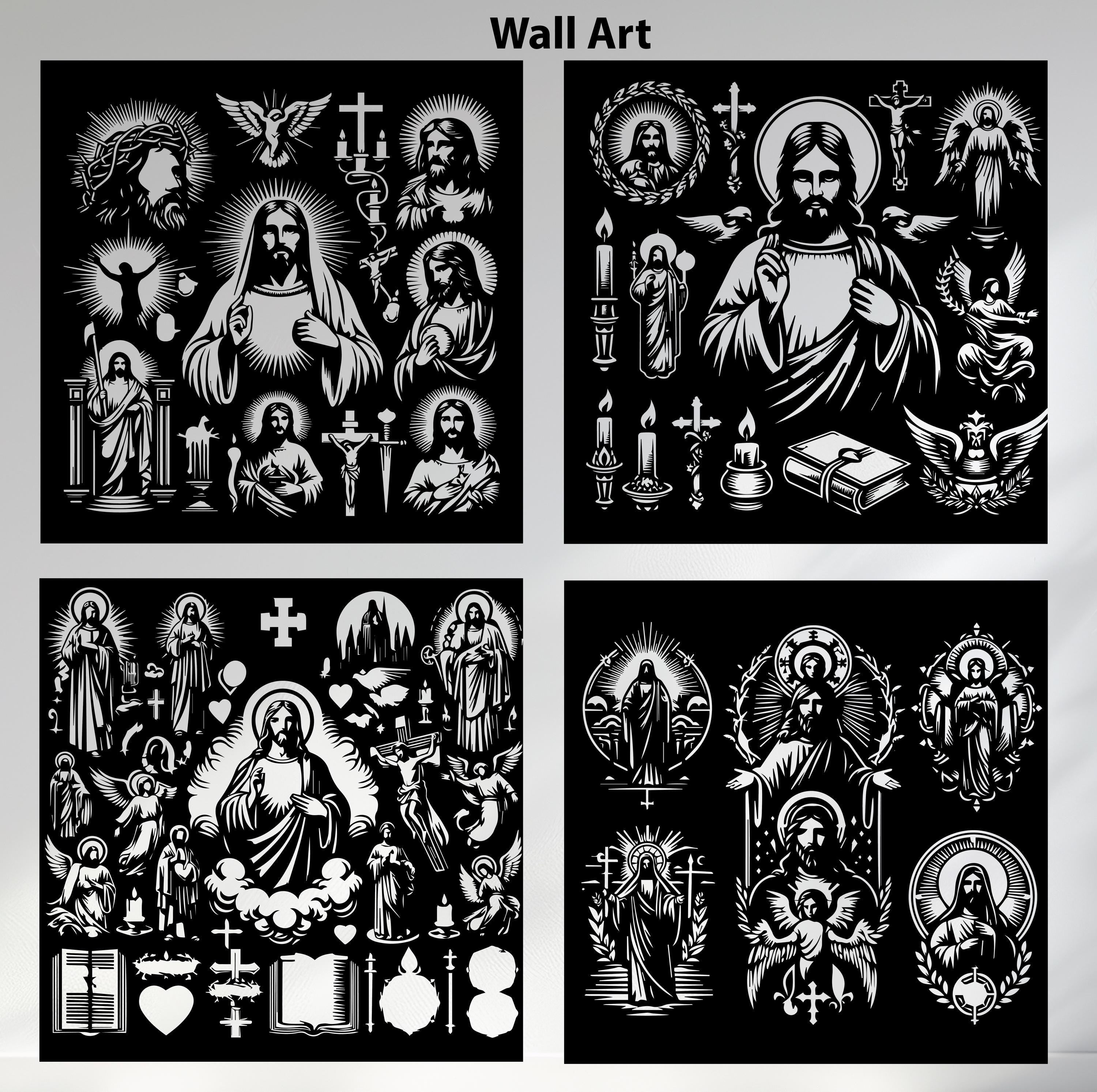 Jesus Christ Laser Cut Files,jesus Face,jesus Cross Files Set,metal and ...