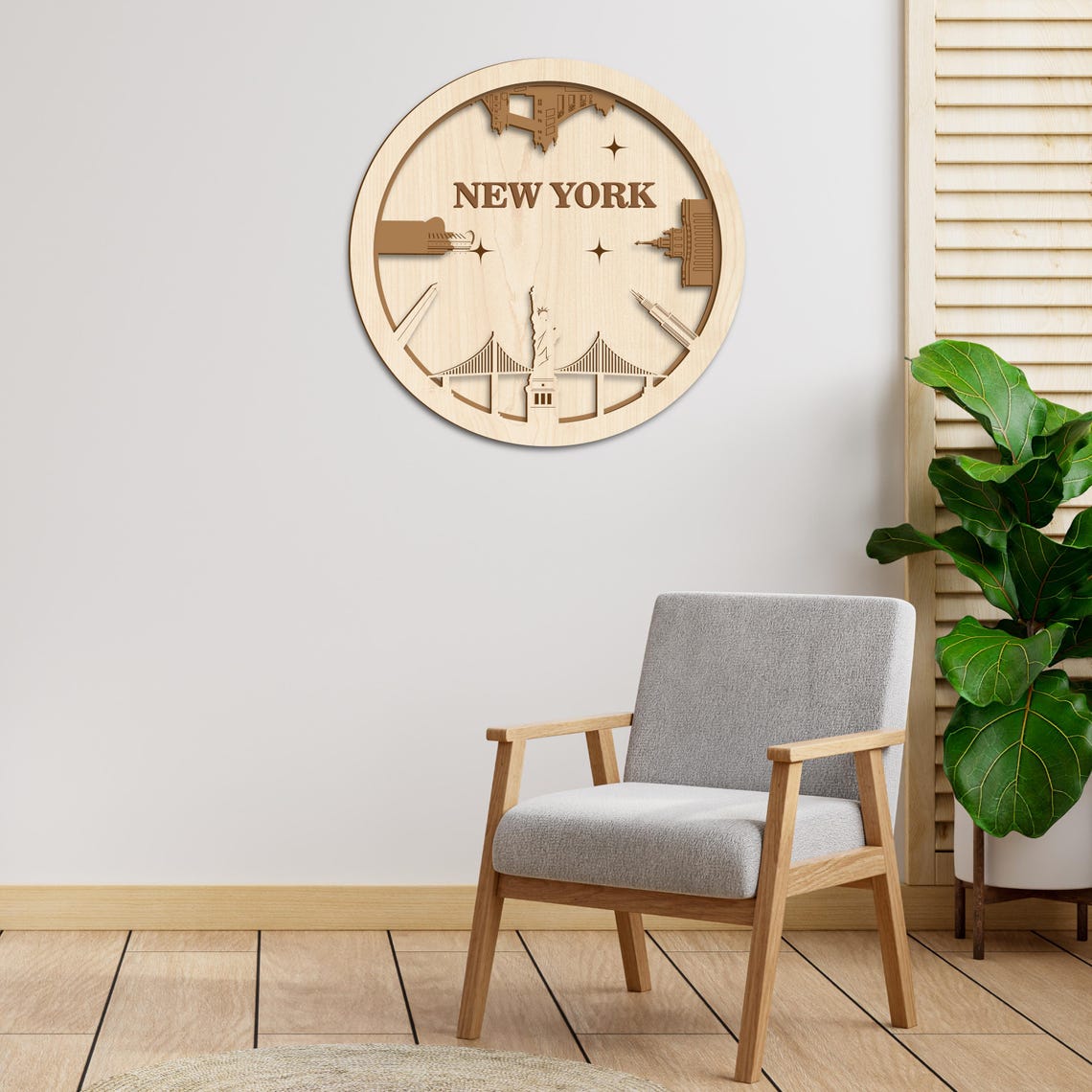 New York Skyline, ABD Svg Files ,wood Layer City, Svg, Eps, AI, Dxf ...