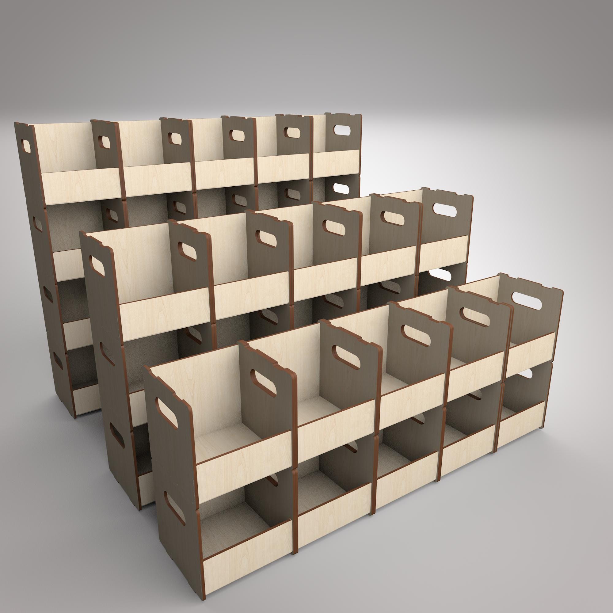 Laser Cut Organizer Display Stand Svg Files, Wooden Stackable Storage ...