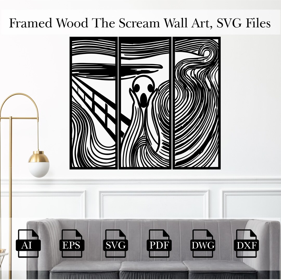 Framed Wood the Scream Wall Art, by Edvard Munch, Room Wall Art, Modern ...