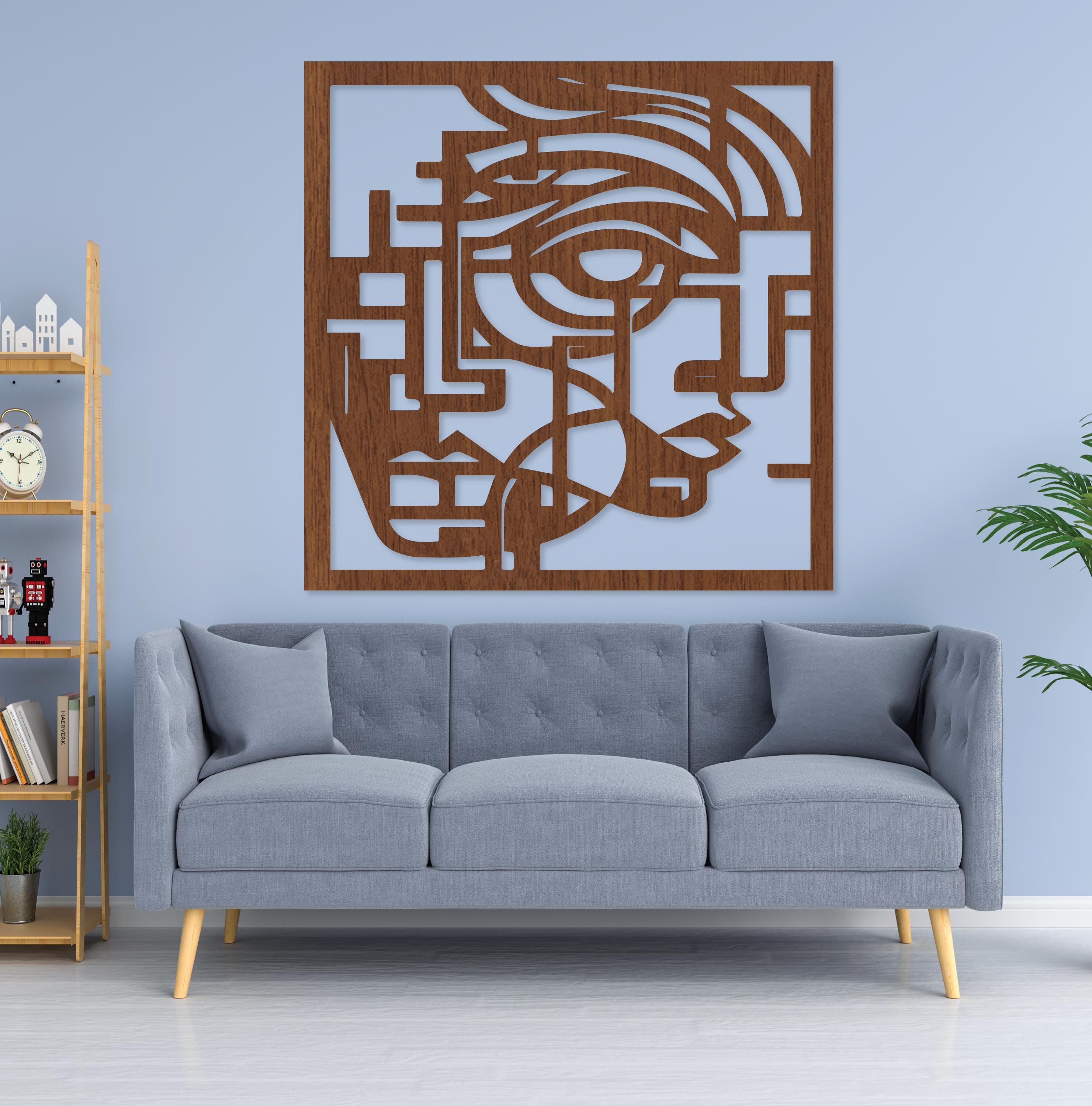Cubism-themed Laser Cut Files , Geometric & Abstract Digital Art, Faces ...
