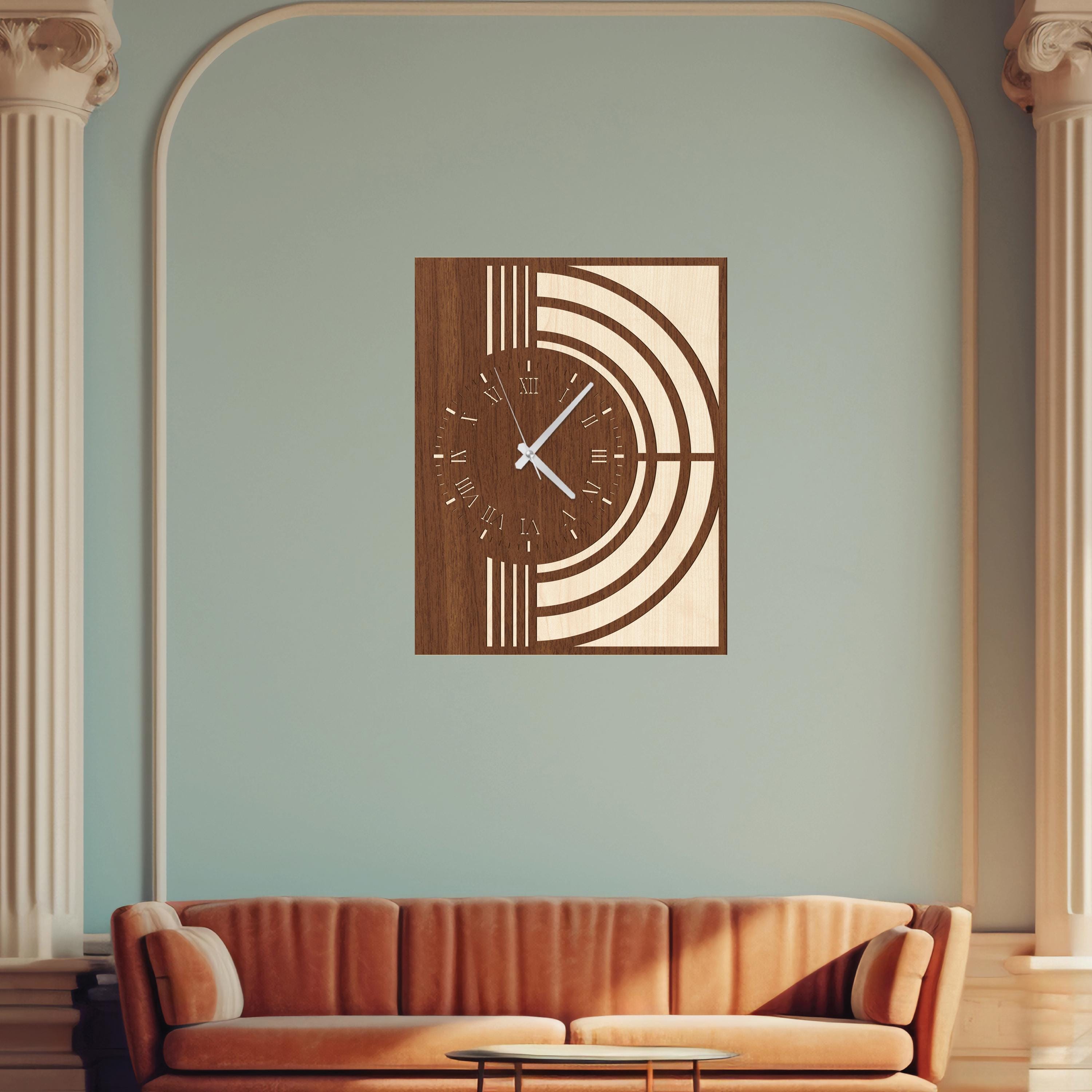 Modern Rainbow Clock Laser Cut Files,clock Wall Art, Modern Clock,clock ...