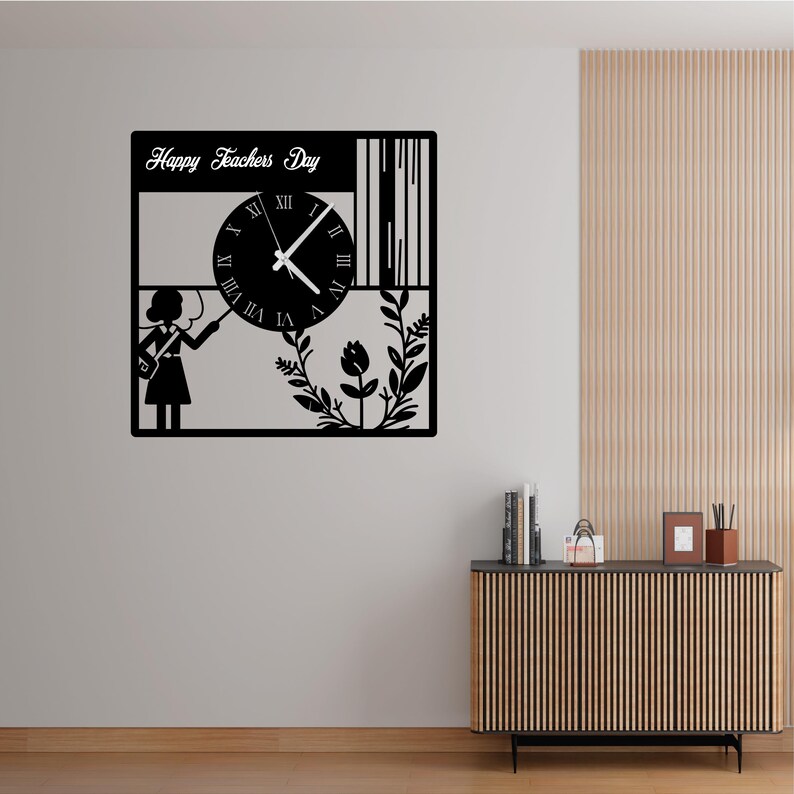 Happy Teachers Day Clock,teacher Clock Laser Cut Files,clock Wall Art ...
