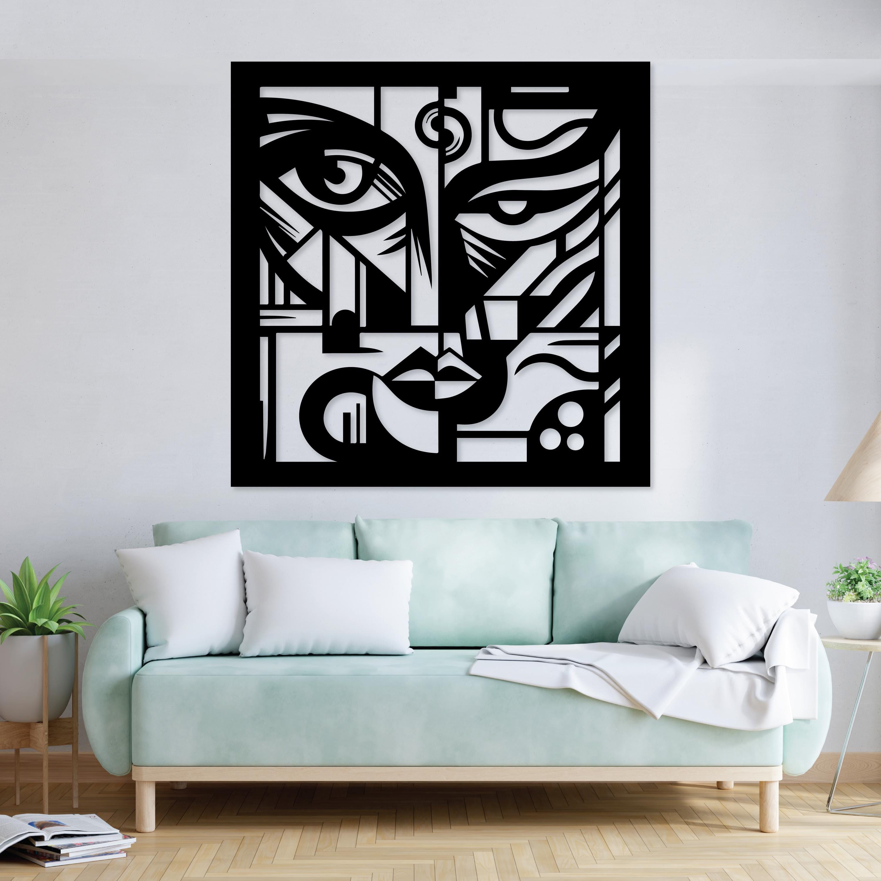 Cubism-themed Laser Cut Files , Geometric & Abstract Digital Art, Faces ...