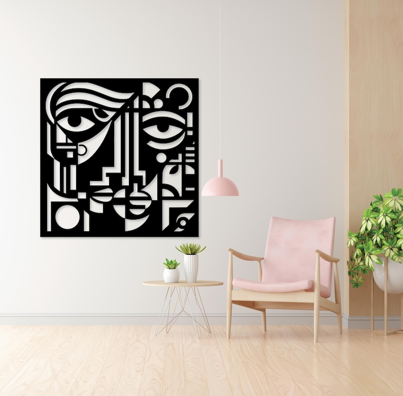 Cubism-themed Laser Cut Files , Geometric & Abstract Digital Art, Faces ...
