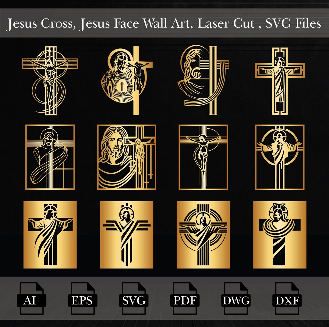 Jesus Christ Laser Cut Files,jesus Face,jesus Cross Files Set,metal and ...