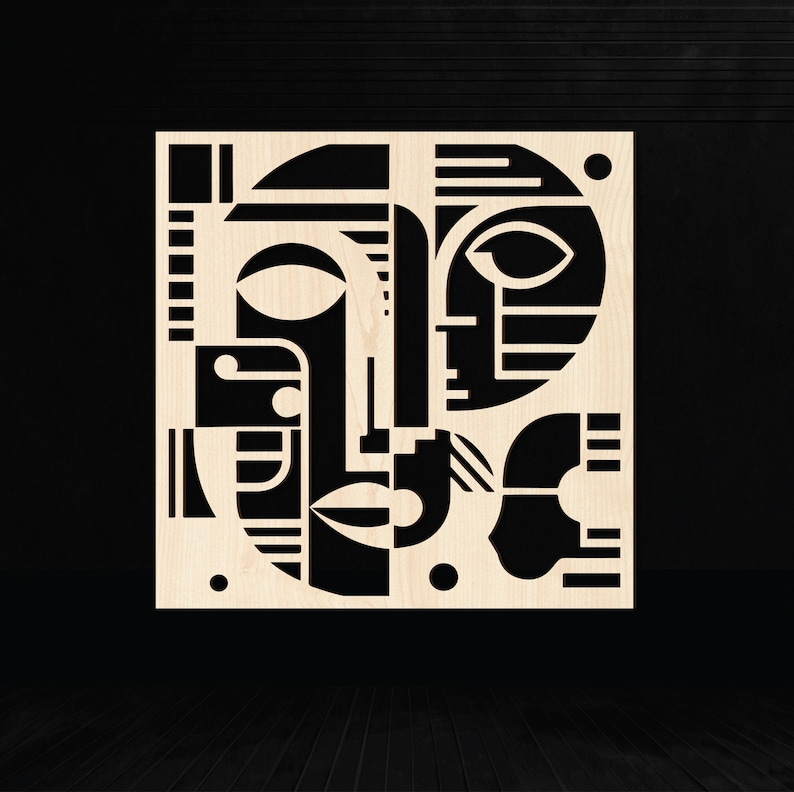 Cubism-themed Laser Cut Files , Geometric & Abstract Digital Art, Faces ...