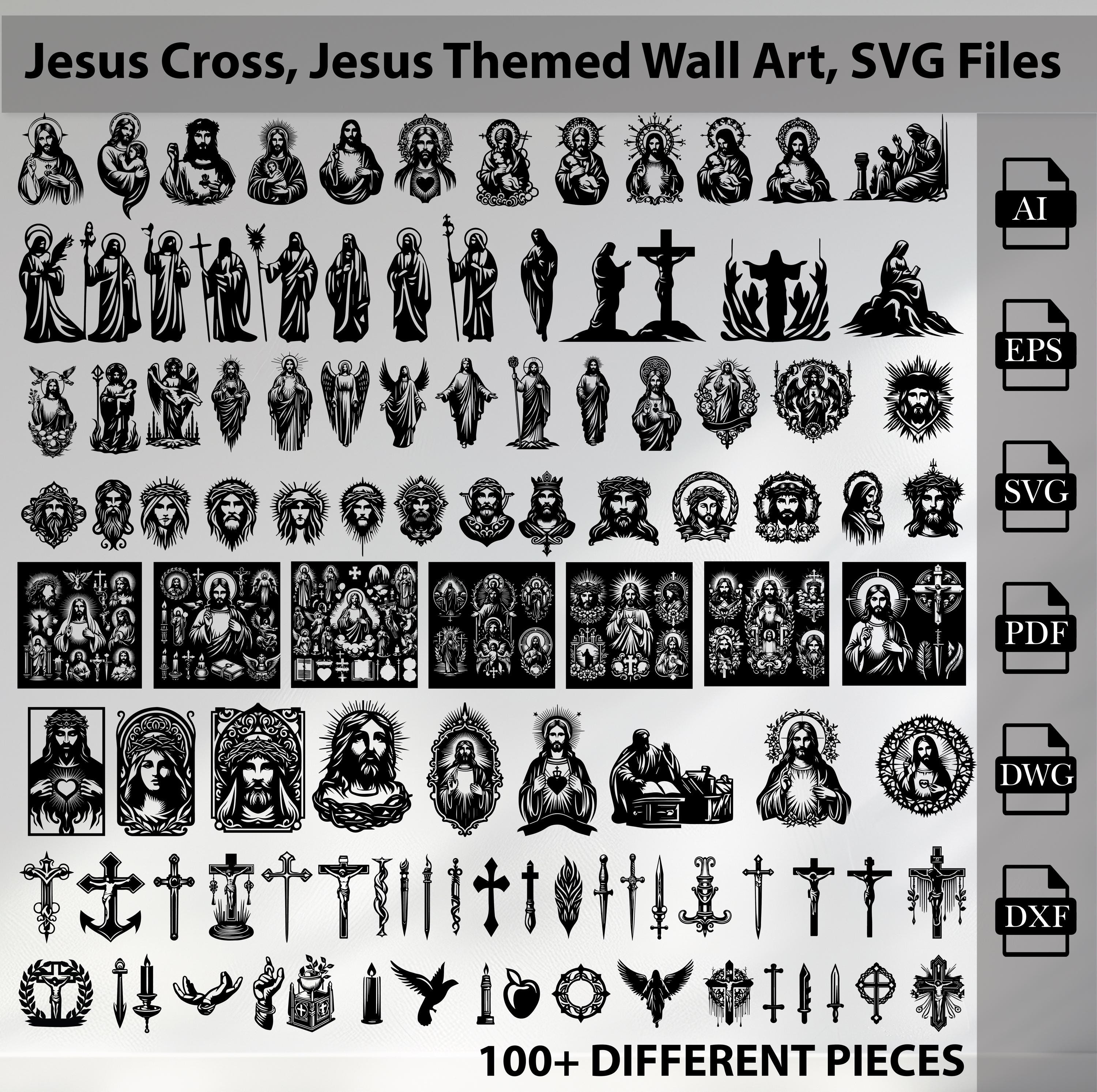Jesus Christ Laser Cut Files,jesus Face,jesus Cross Files Set,metal and ...