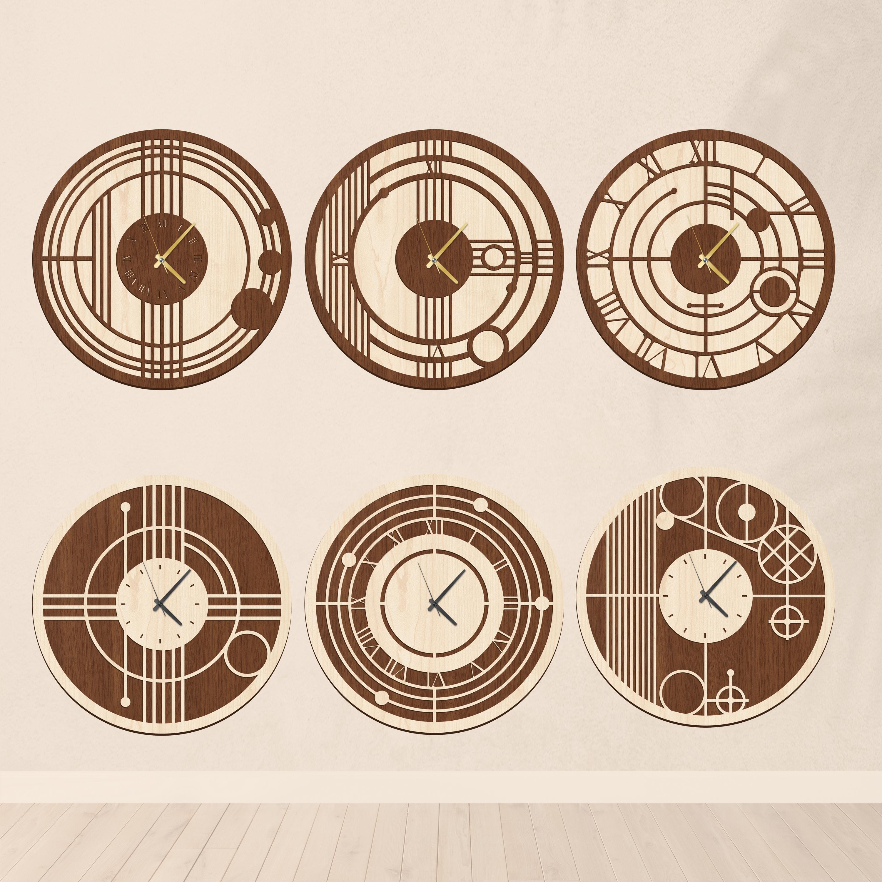 Clock Laser Cut Files,clock Wall Art, Modern Clock,clock Wood Layer ...